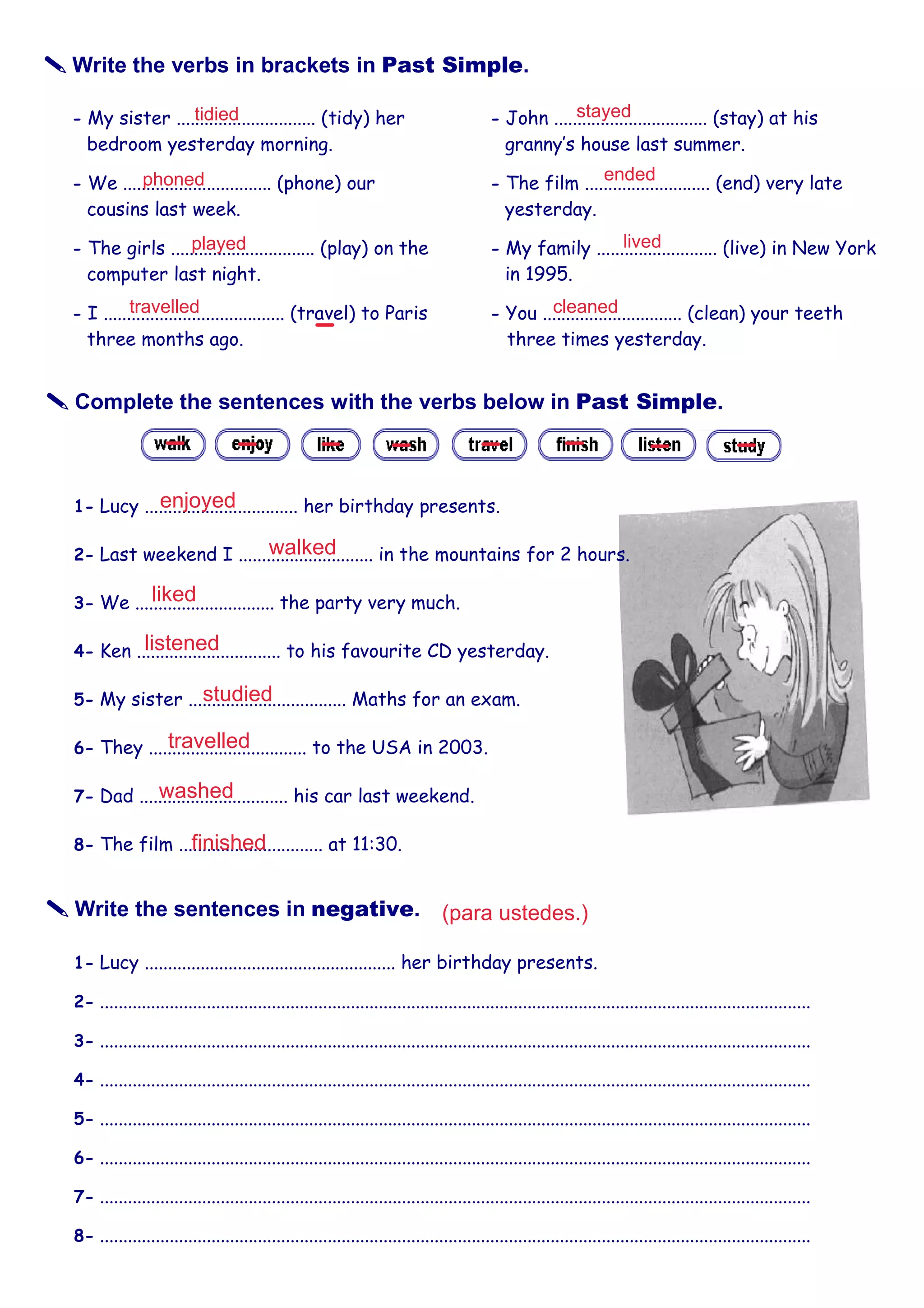 PRACTICE OF SIMPLE PAST TENSE - resuelta.pdf