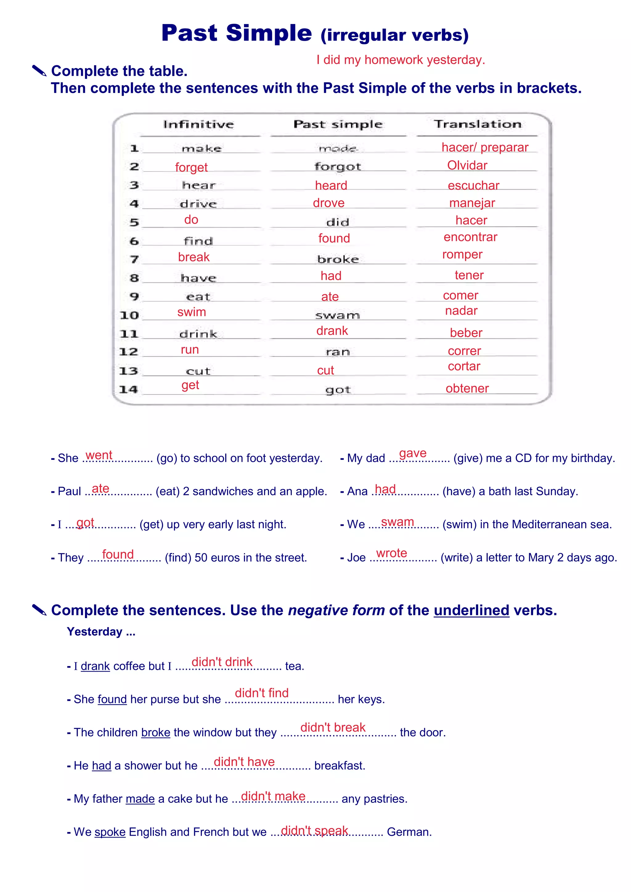 PRACTICE OF SIMPLE PAST TENSE - resuelta.pdf