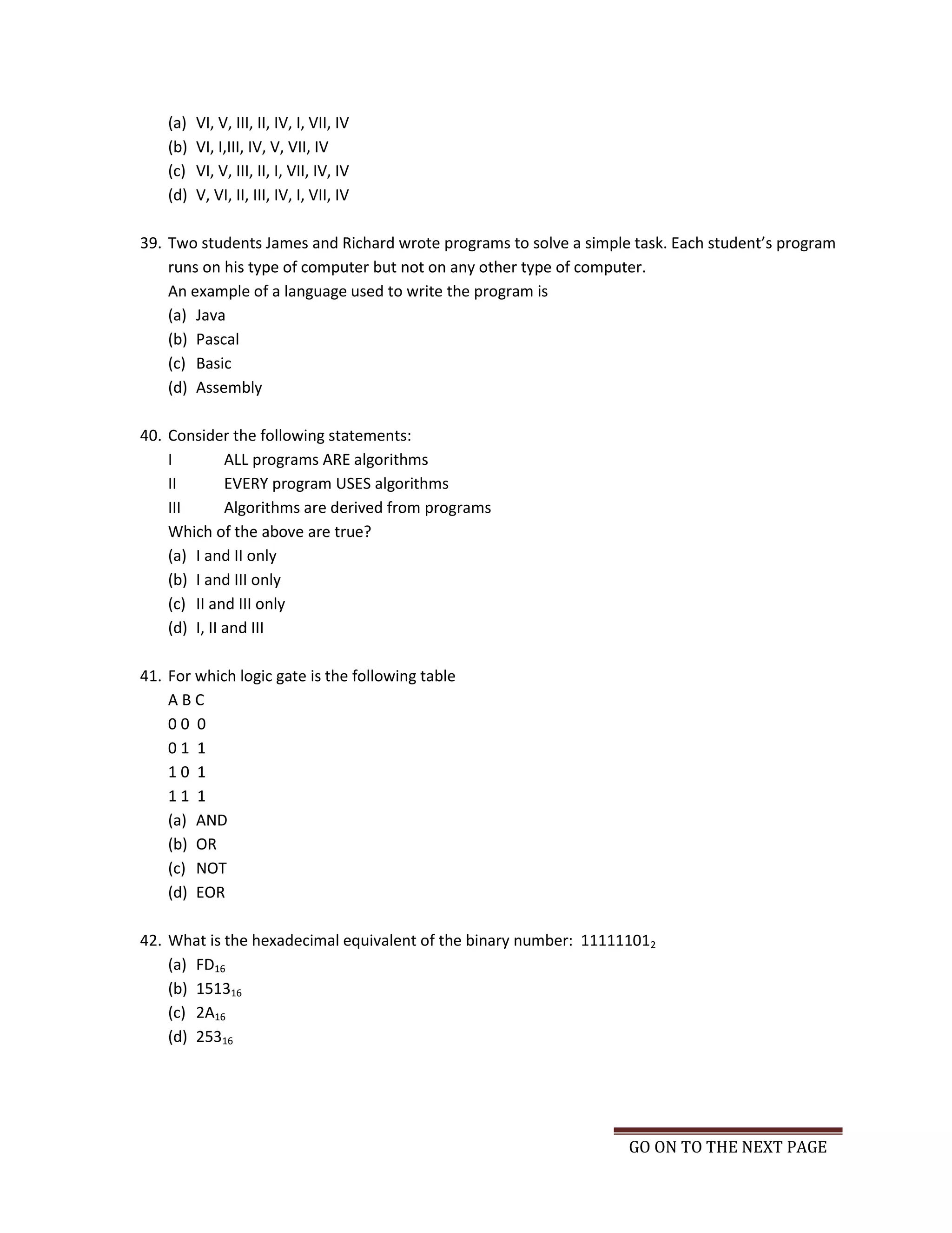 CAPE Computer Science Unit 1 Paper 1 - Practice Paper | PDF