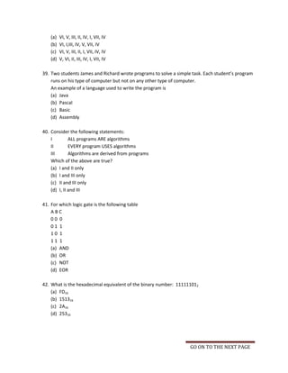 CAPE Computer Science Unit 1 Paper 1 - Practice Paper | PDF