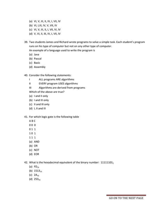CAPE Computer Science Unit 1 Paper 1 - Practice Paper | PDF