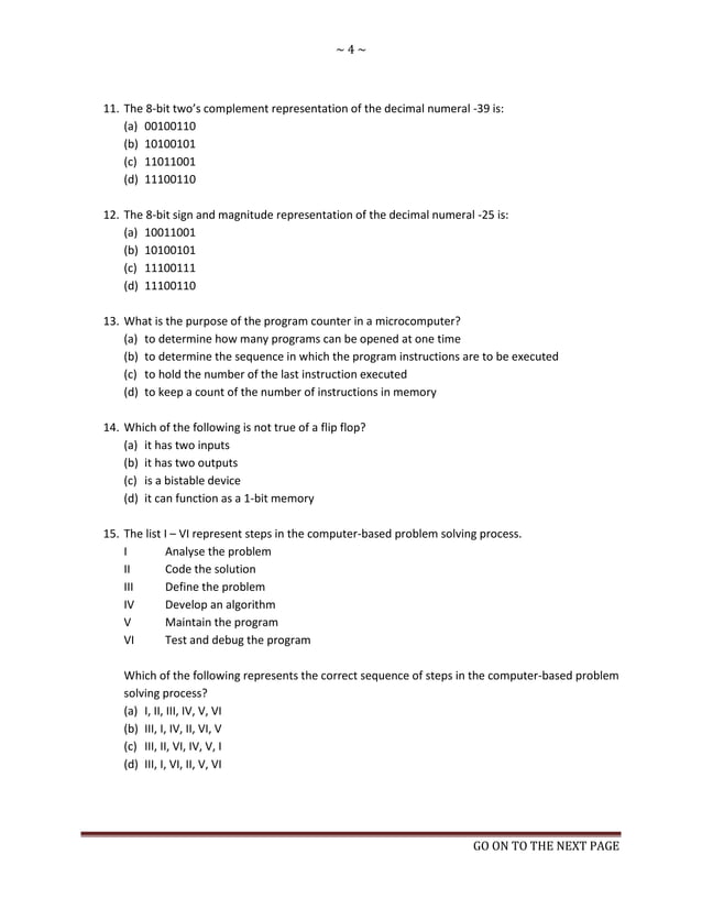 CAPE Computer Science Unit 1 Paper 1 - Practice Paper | PDF