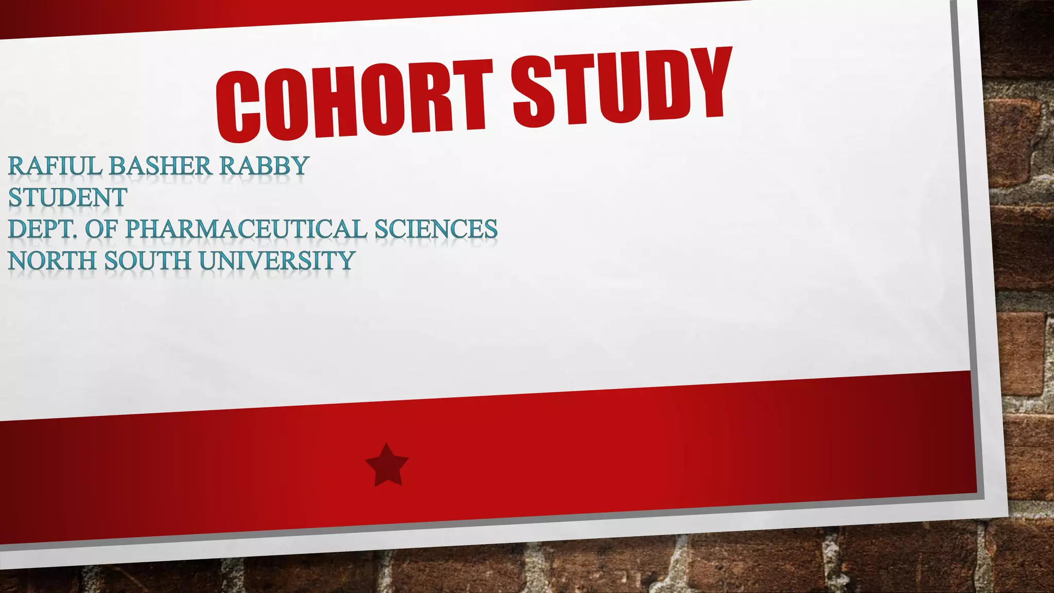 COHORT STUDY | PPT