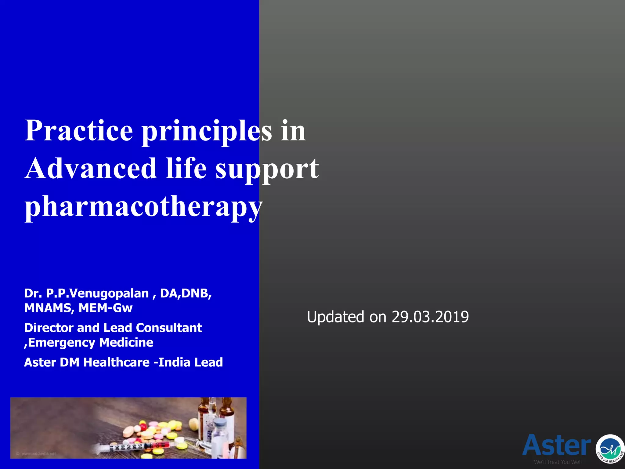Practice principles in advanced life support pharmacotherapy | PDF