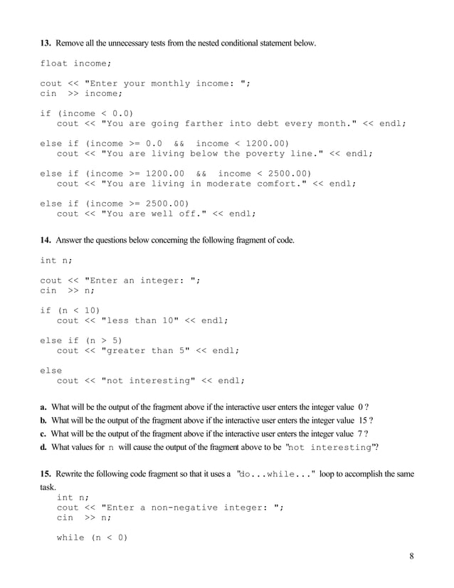 Solved Practice Problems For the C++ Exams | PDF Solved Practice Problems For the C++ Exams | PDF