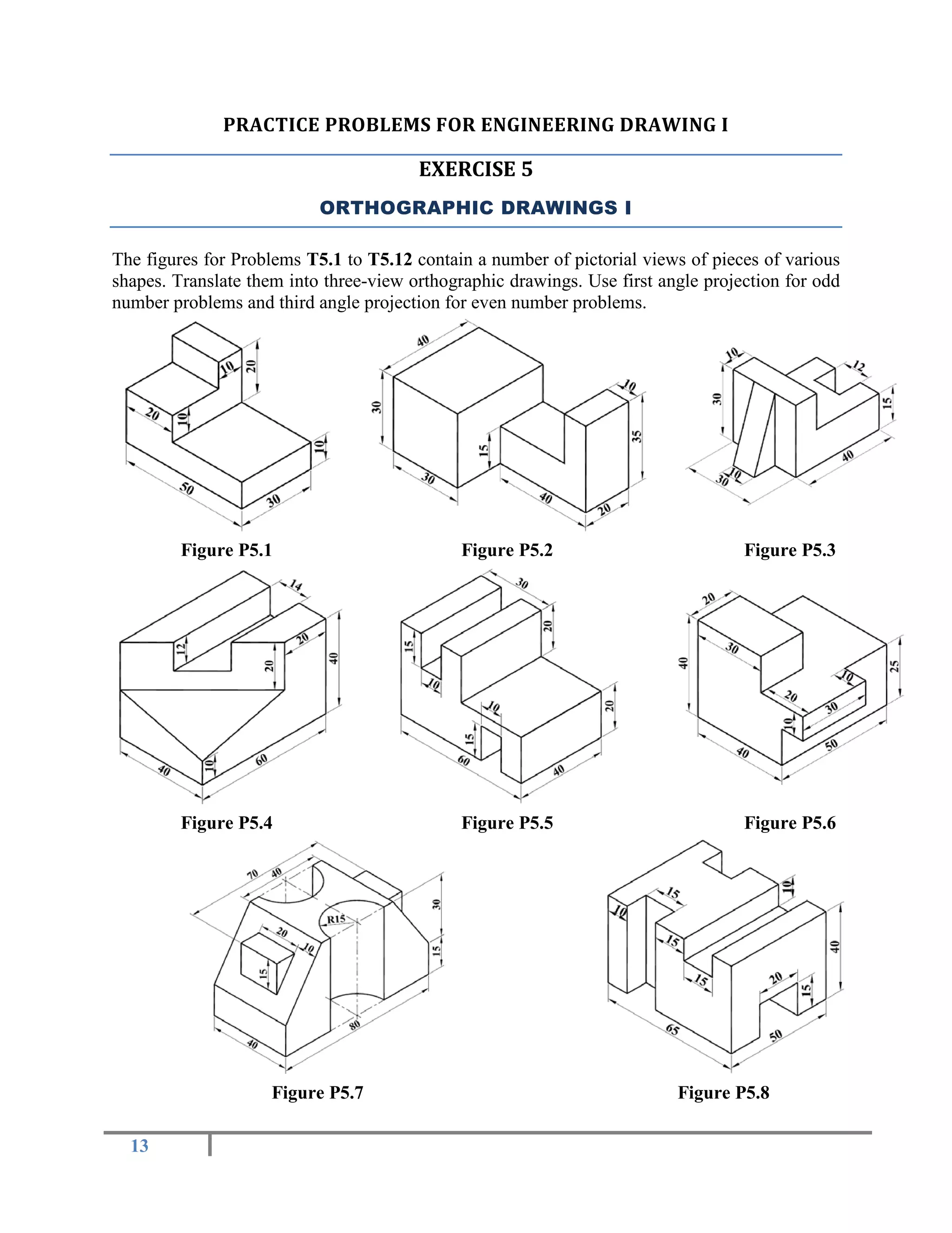 Practice problemsforengineeringdrawingi 14-18 | PDF