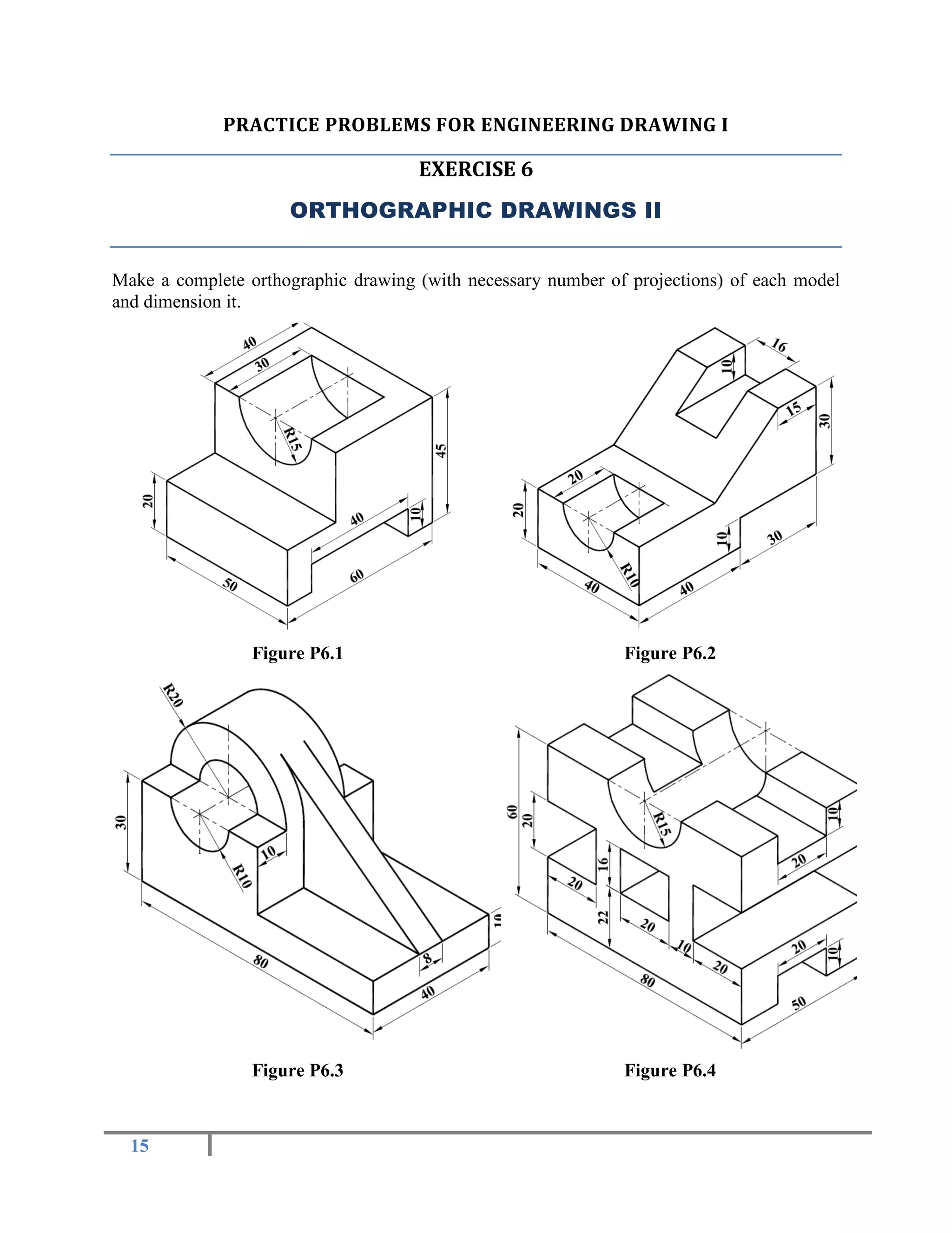 Practice problemsforengineeringdrawingi 14-18 | PDF