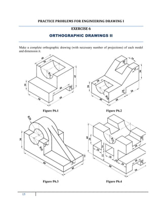 Practice problemsforengineeringdrawingi 14-18 | PDF