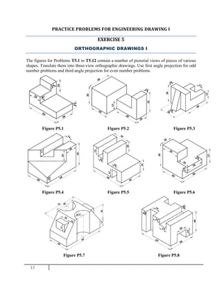 Orthographic Projection Exercises