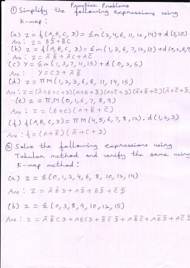 Practice problems for K-map + Tabular method.pdf