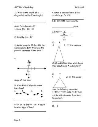 Practice sat math questions | DOC