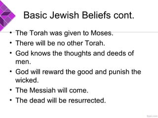 Judaism Beliefs And Practices