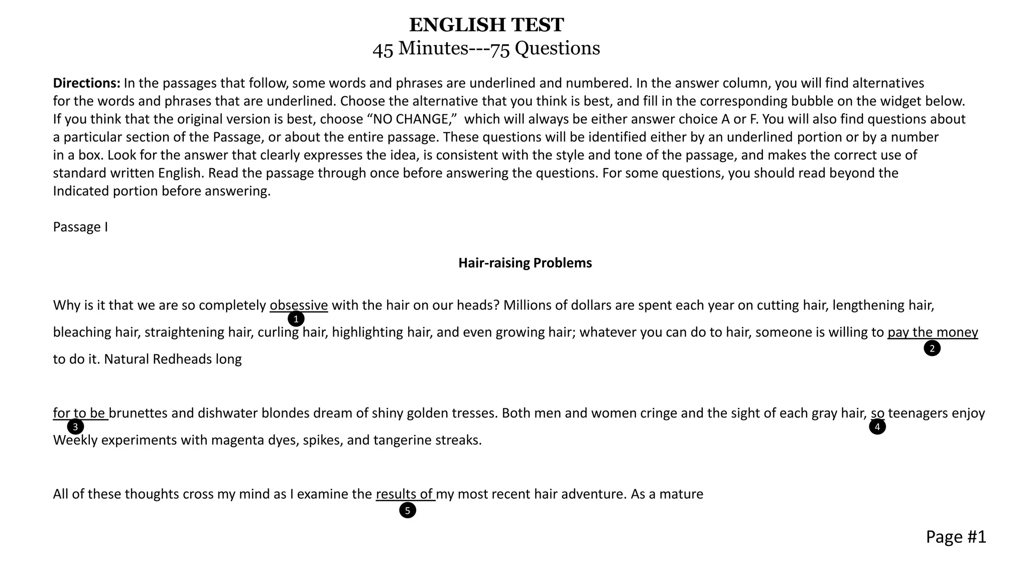 Practice sat test #1 | PPT