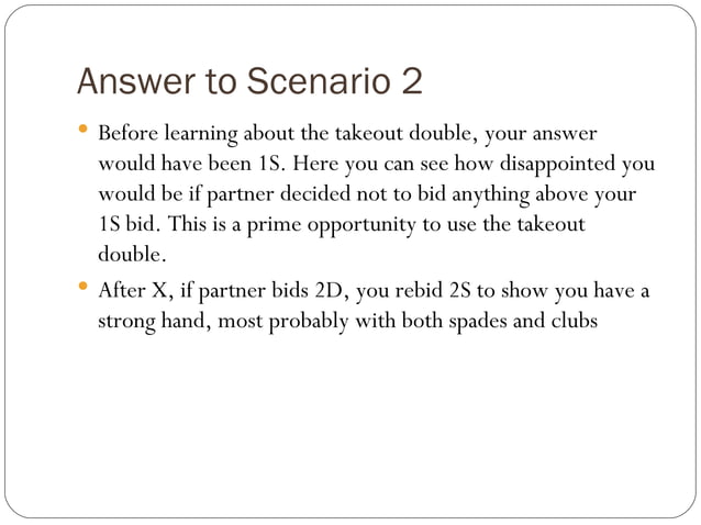 Practice Scenarios For Lesson 6 The Basics Of Overcalling Opponents And ...