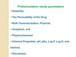 Practice school session: Preformulation | PPTX