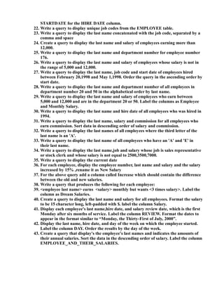 SQL practice questions set | PDF