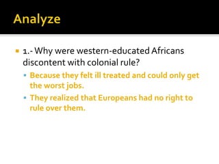 Practice Sheet - African colonization & Independence | PPTX