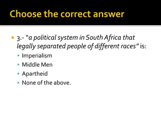 Practice Sheet - African colonization & Independence | PPT