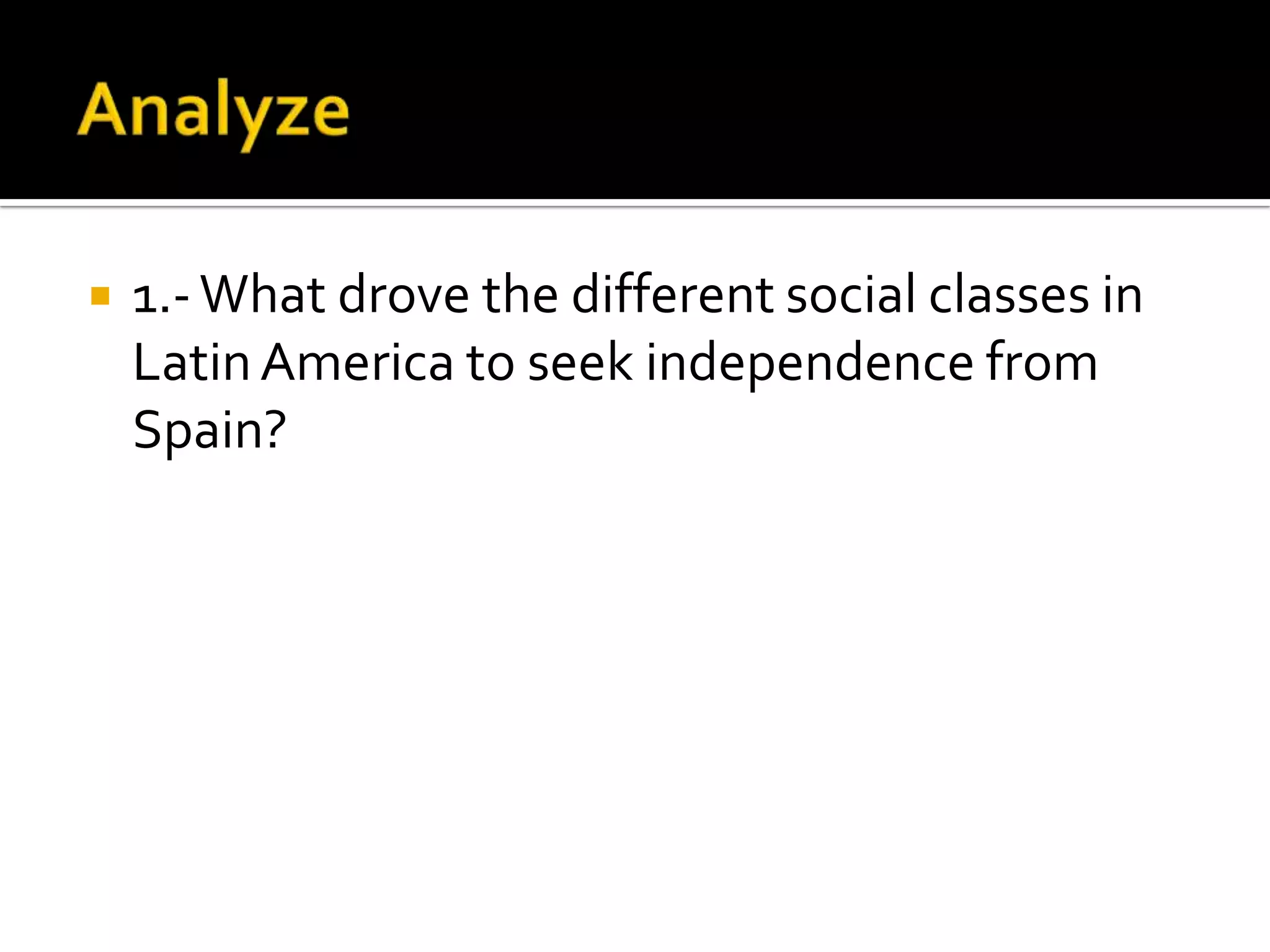 Test Practice Sheet - Latin American Independence and Nationalism | PPT