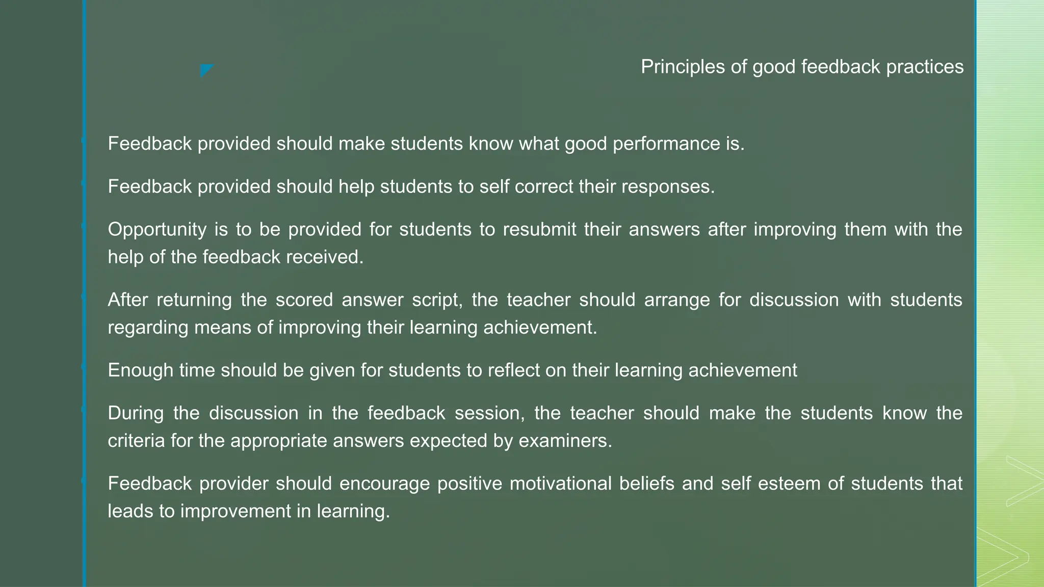 Practices of Assessment :Dialogue,Feedback,peer and self assessment ...