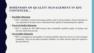 Practices of total quality management in KFC | PPTX
