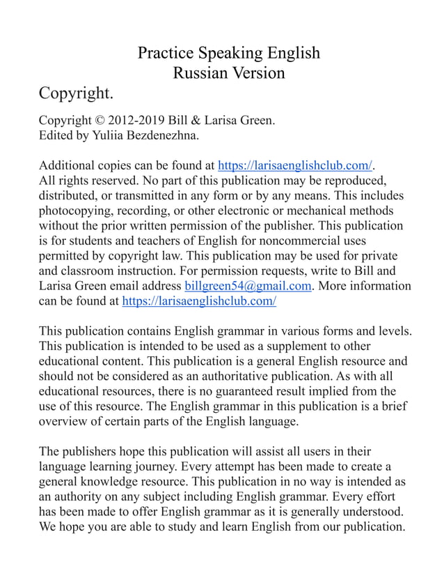 Practice Speaking English with Russian Translation | PDF