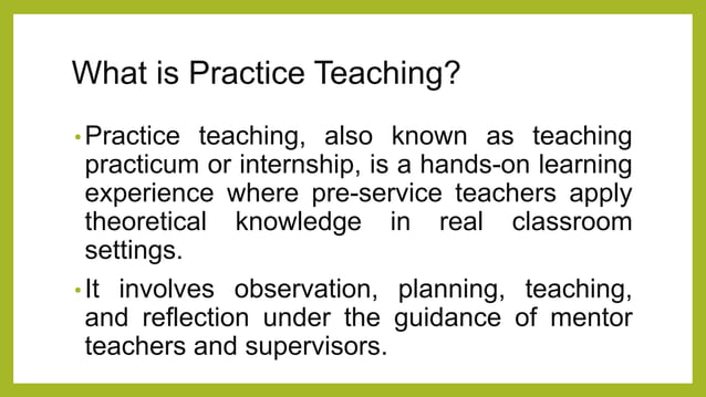 Practicum Notes For Practice Teaching Students | PPTX