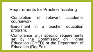 Practicum Notes For Practice Teaching Students | PPTX