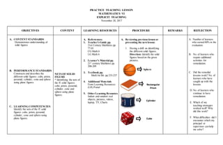 nets of solid figures lesson grade VI (explicit lesson plan k-12) | DOCX