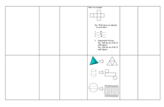 nets of solid figures lesson grade VI (explicit lesson plan k-12) | DOCX