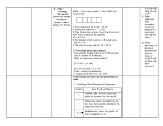 Translations of real-verbal expressions into letters or symbols and ...