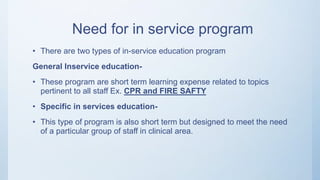 In service nursing education | PPTX | Healthcare Industry | Industries