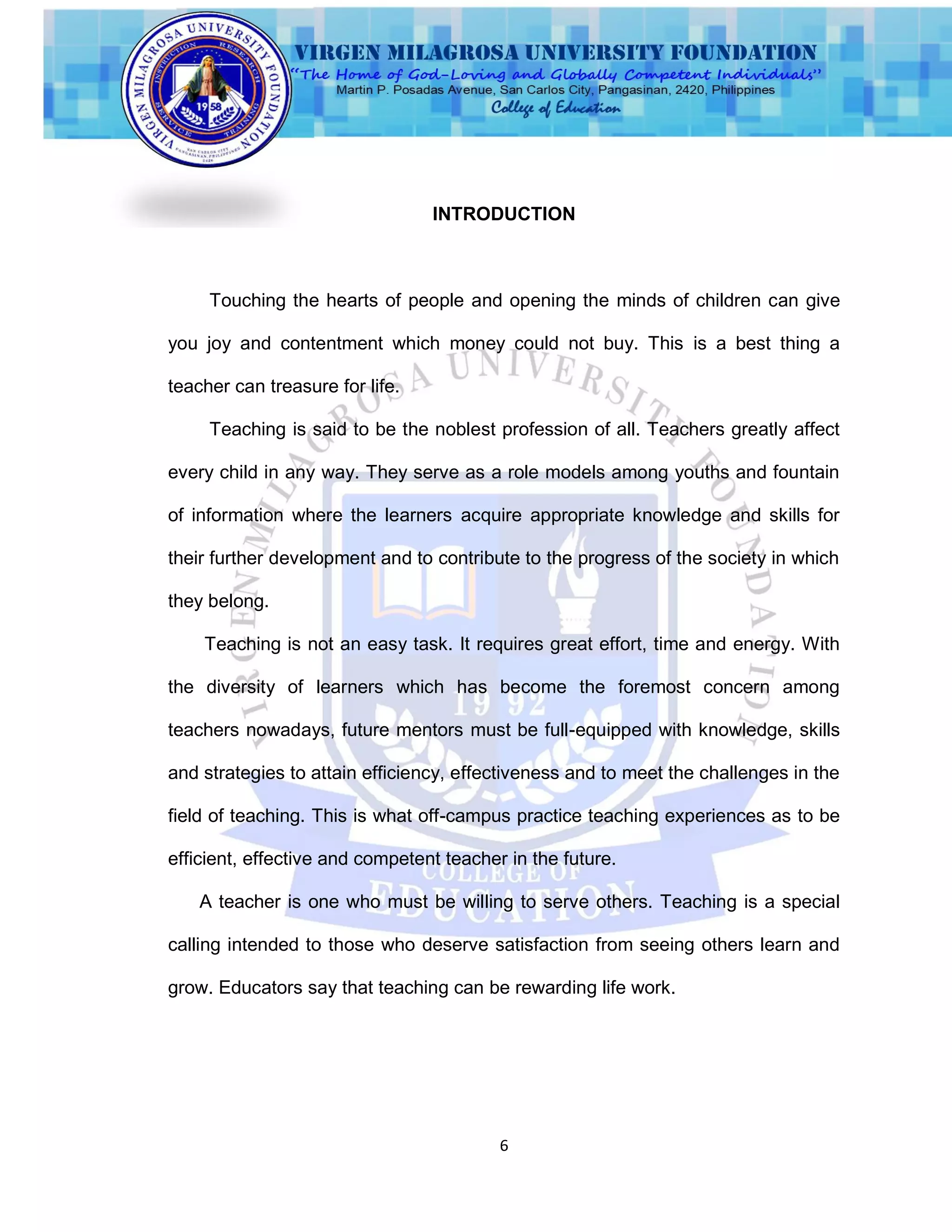 Practice Teaching Portfolio 2019 | PDF