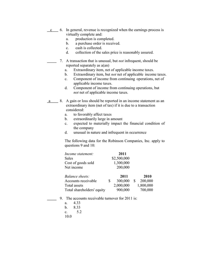 Practice test 1 acct 201 Practice test 1 acct 201