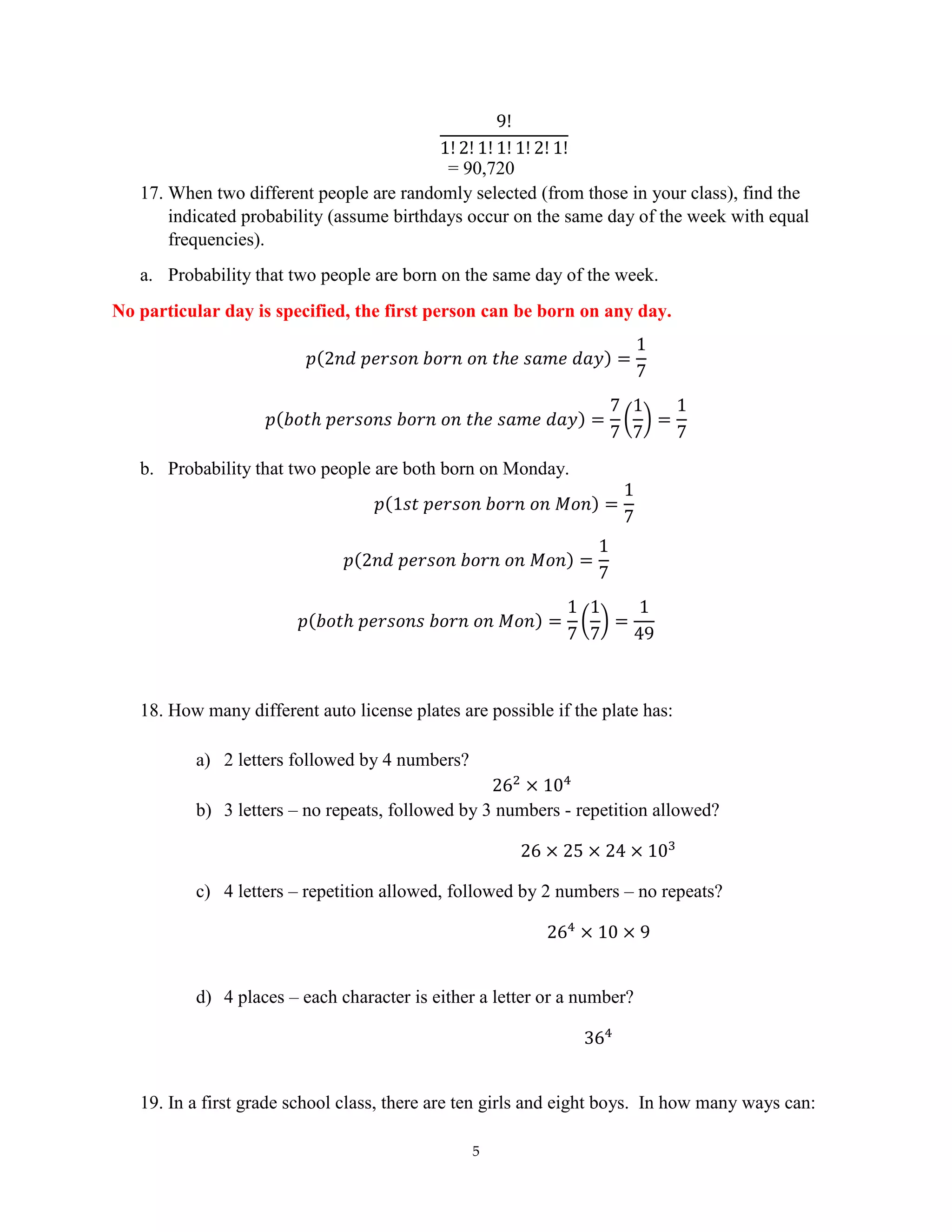 Practice Test 2A Probability Solution | PDF