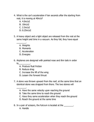 LET Practice Test 2 in Physical Science | PDF