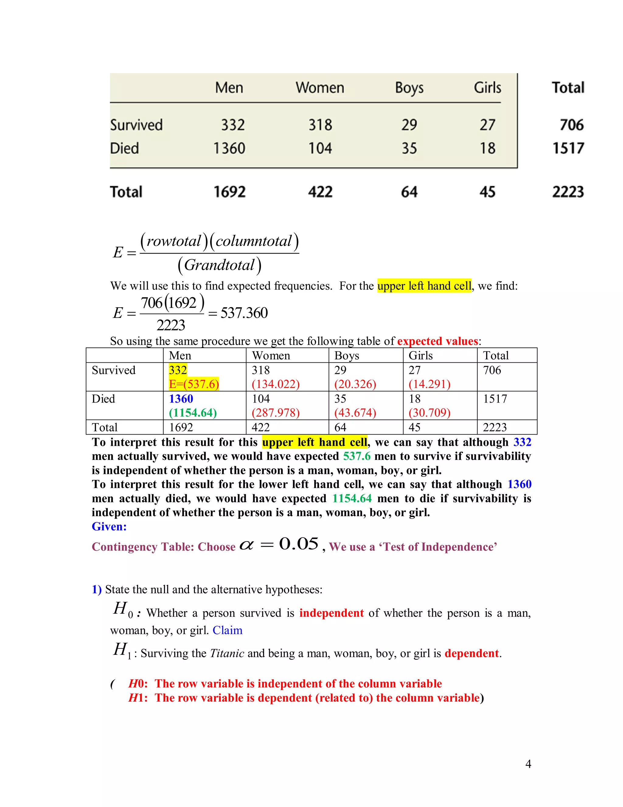 Practice Test 5B Multinomial Experiments and Contingency Tables ...