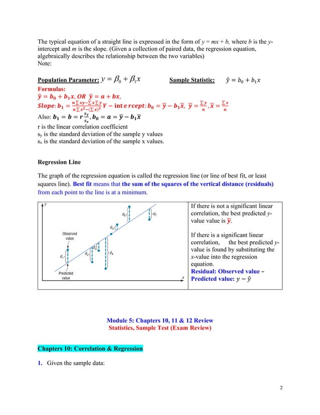 Practice test ch 10 correlation reg ch 11 gof ch12 anova | PDF