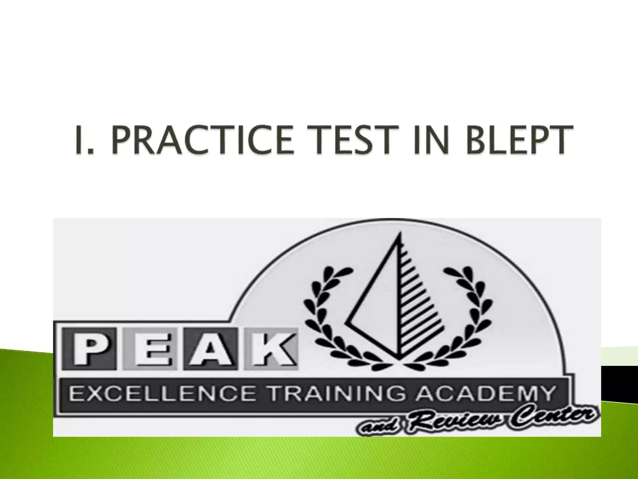 Practice test in blept | PPTX