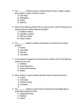 LET Practice test in Professional Education-principles and strategies ...