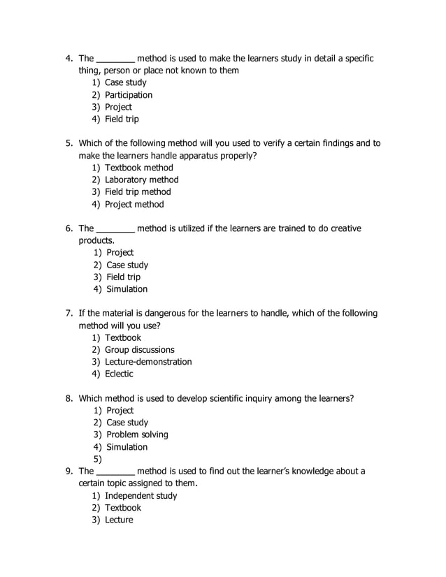 LET Practice test in Professional Education-principles and strategies ...