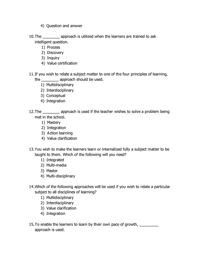 LET Practice test in Professional Education-principles and strategies ...