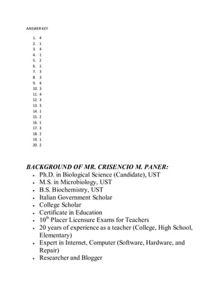 LET Practice test in Professional Education-principles and strategies ...