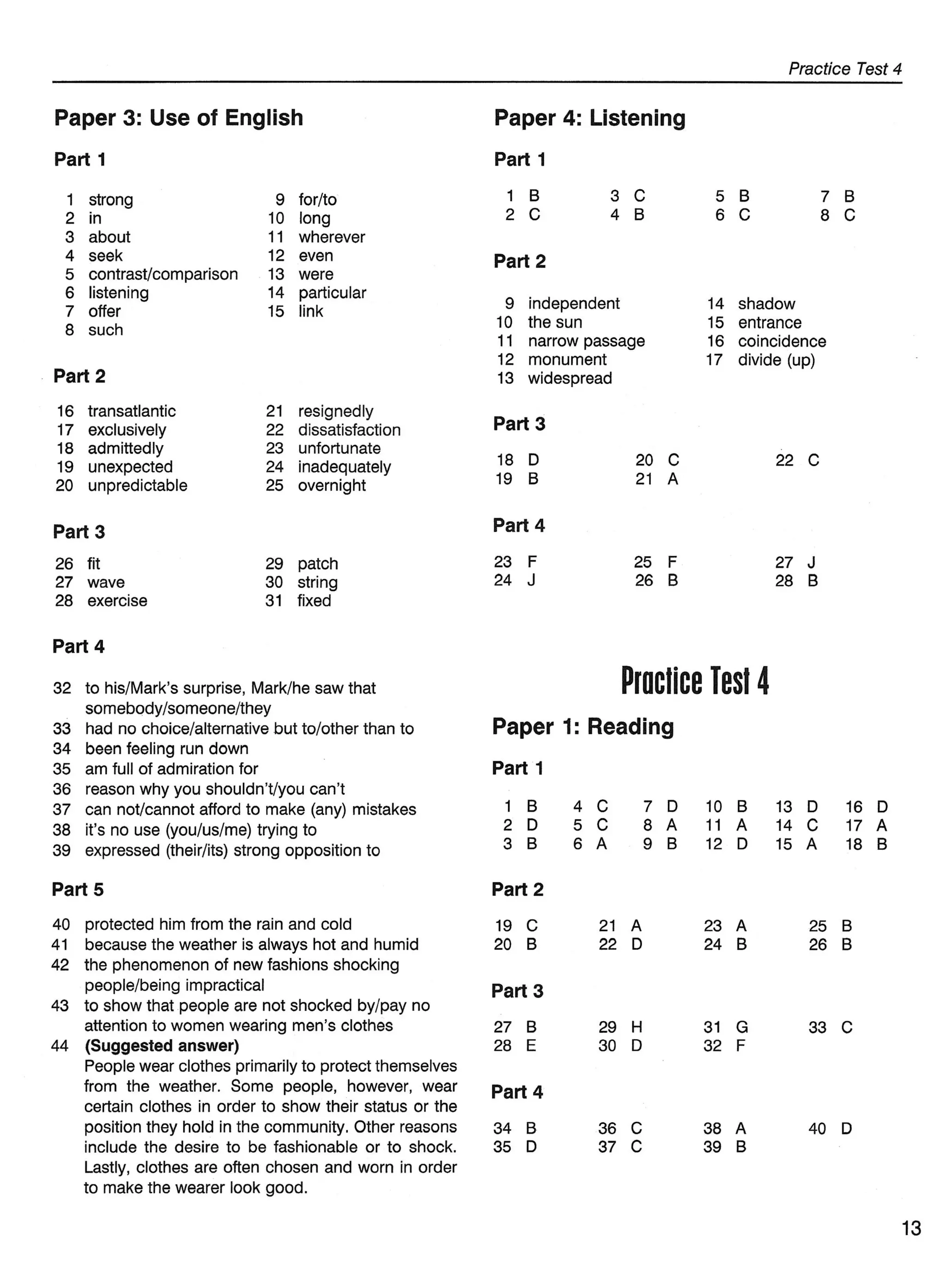 Practice tests for the revised cpe 3 key | PDF