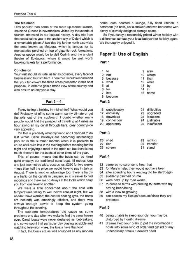 Practice tests for the revised cpe 3 key | PDF