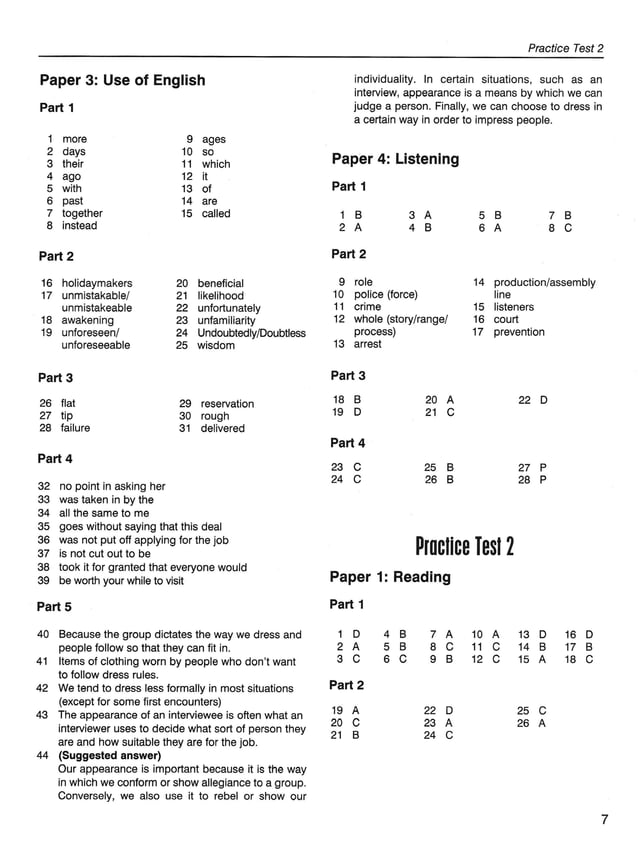 Practice tests for the revised cpe 3 key | PDF
