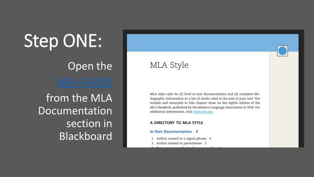 MLA Documentation: Tutorial + Practice | PPT