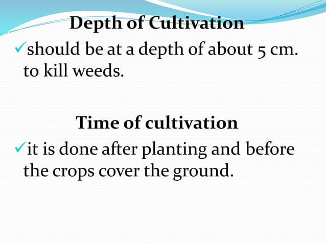 Practice weeding and cultivation | PPTX | Agriculture | Industries