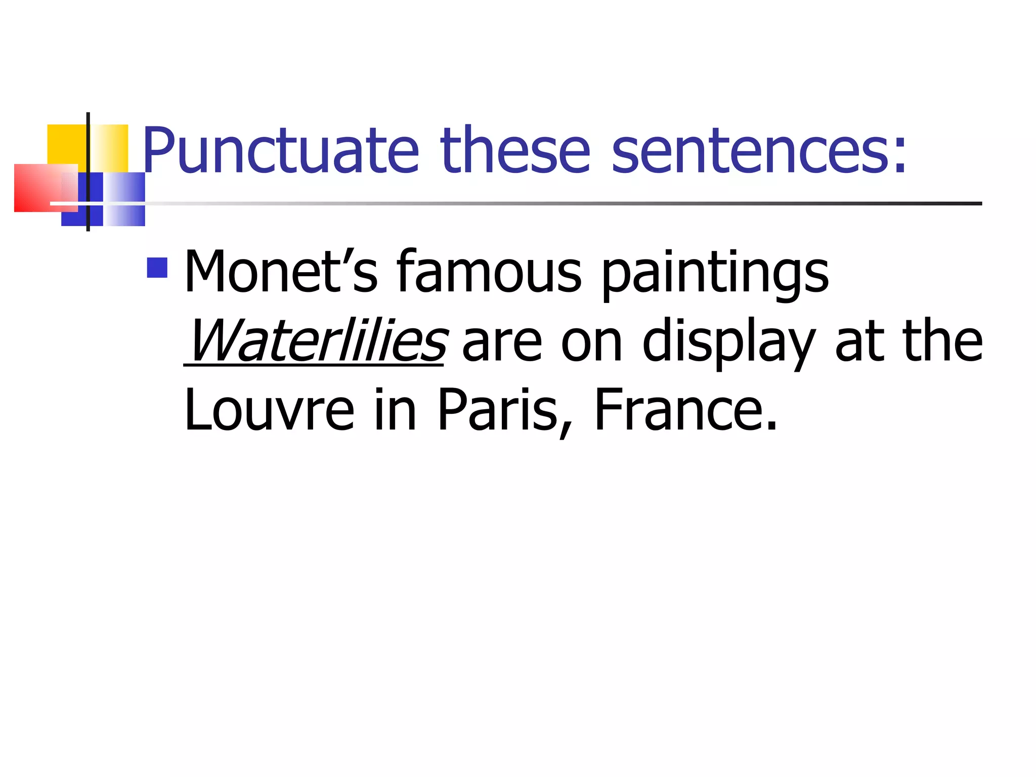 Practice With Italics And Quotations Marks | PPT