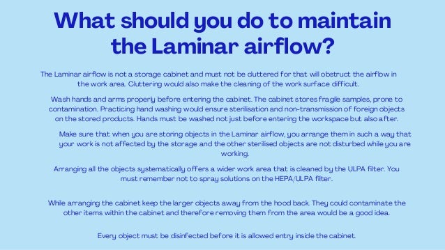 Practice Work Precaution for Laminar Airflow | PPT